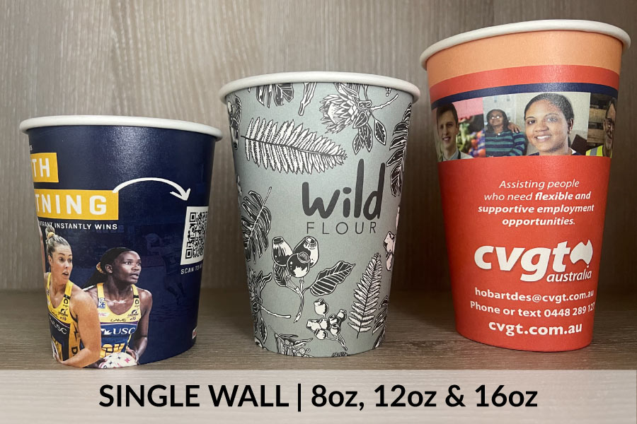 Single Wall Custom Printed Paper Coffee Cups | Cuppy!